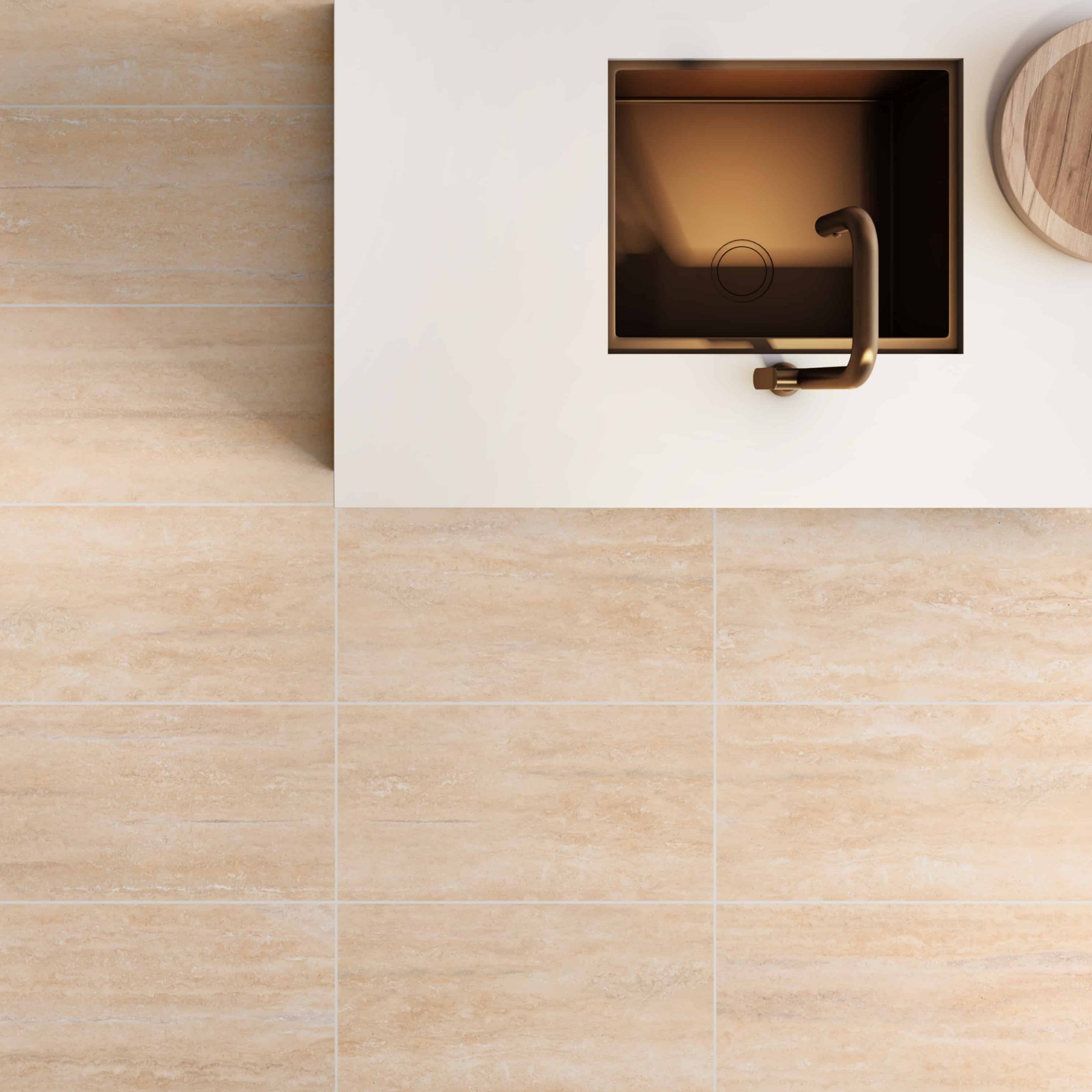Ceratec. Travertino Avorio - SKU CERTRAV1224MATTAVOR0 | Ceratec Surfaces